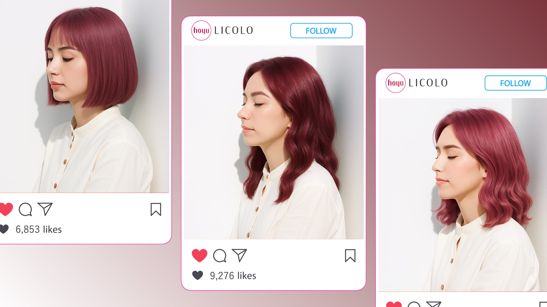 カシスピンクってどんな髪色？明るめ暗めのヘアカラー22選 | ヘアカラーリング | LICOLO - 髪から自分を好きになる